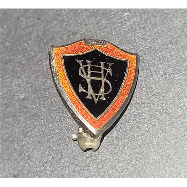 VERY OLD BIRKS ENAMEL STERLING PIN