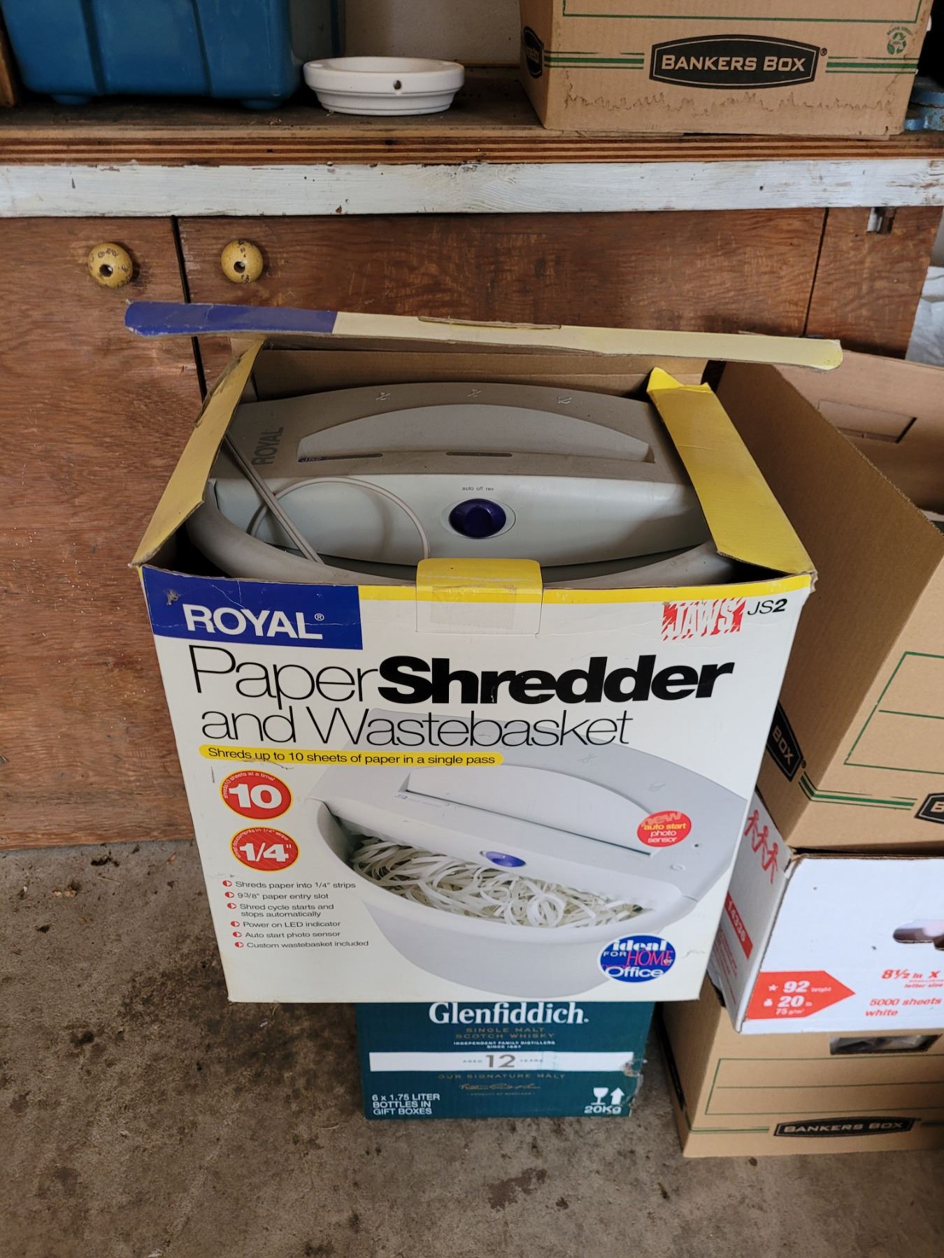 USED PAPER SHREDDER IN BOX