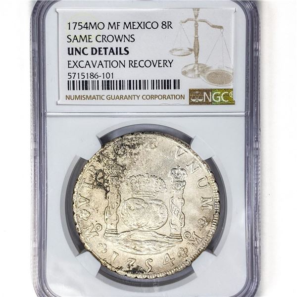 1754 Mexico Silver 8 Reales NGC UNC DetailS