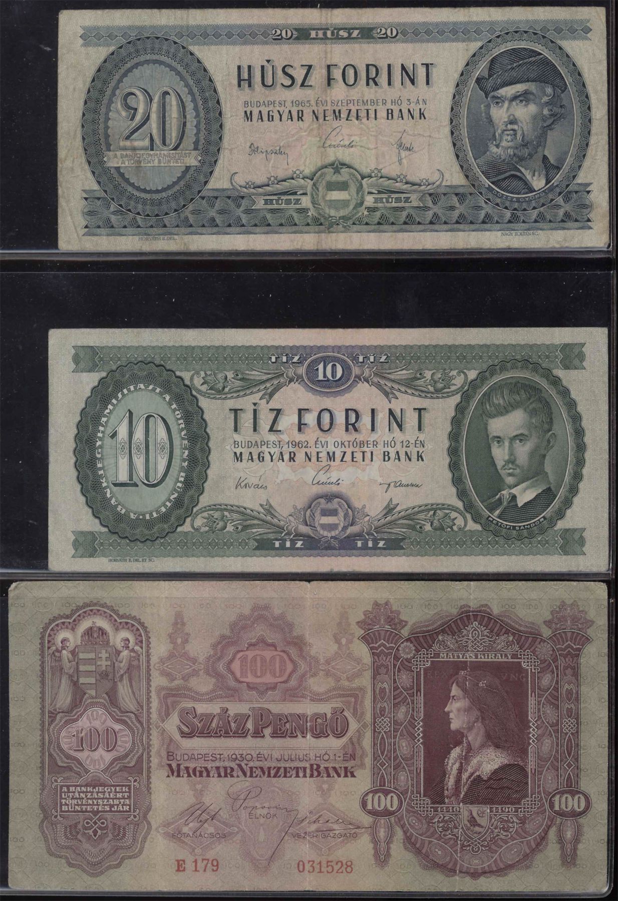 LOT OF 3 HUNGARY BANKNOTES