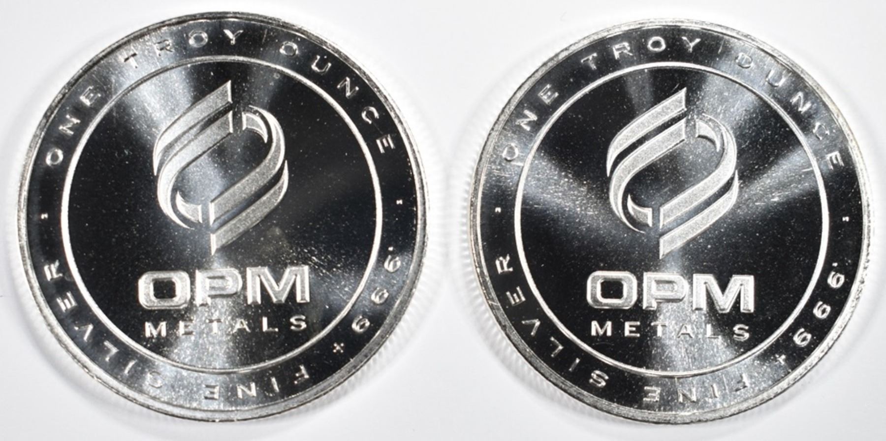 2-ONE OUNCE .999 SILVER OPM ROUNDS