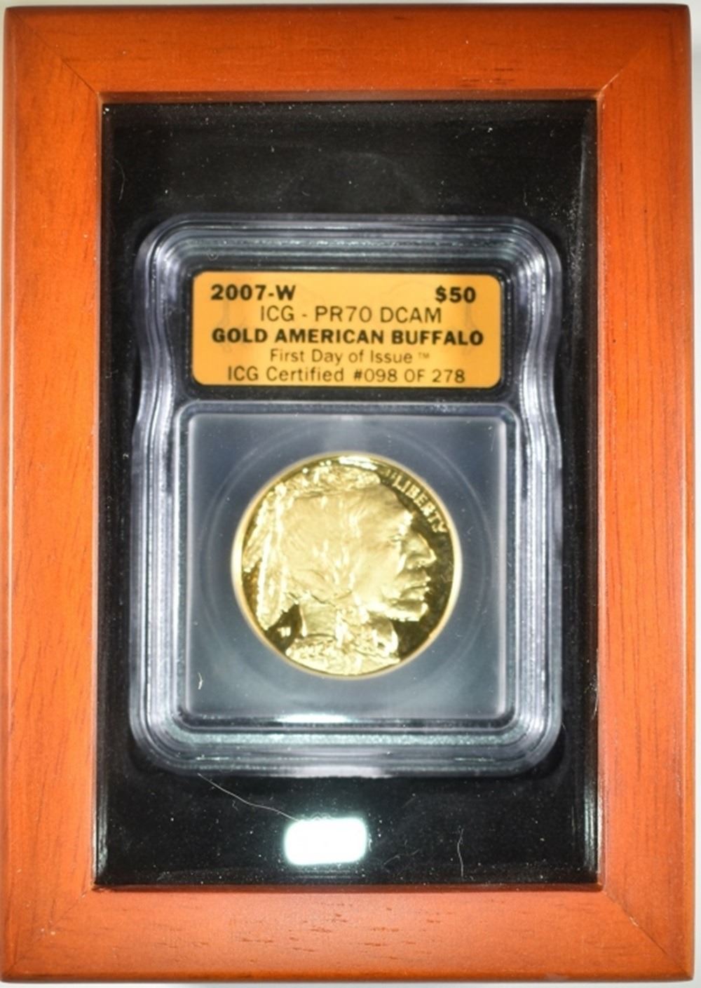 2007-W $50 GOLD AMERICAN BUFFALO ICG PR 70 DCAM