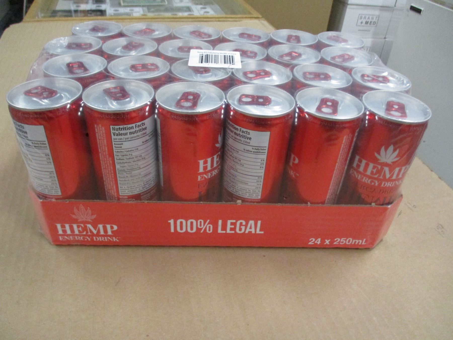 RASPBERRY HEMP ENERGY DRINK (24 CANS) - PER CASE