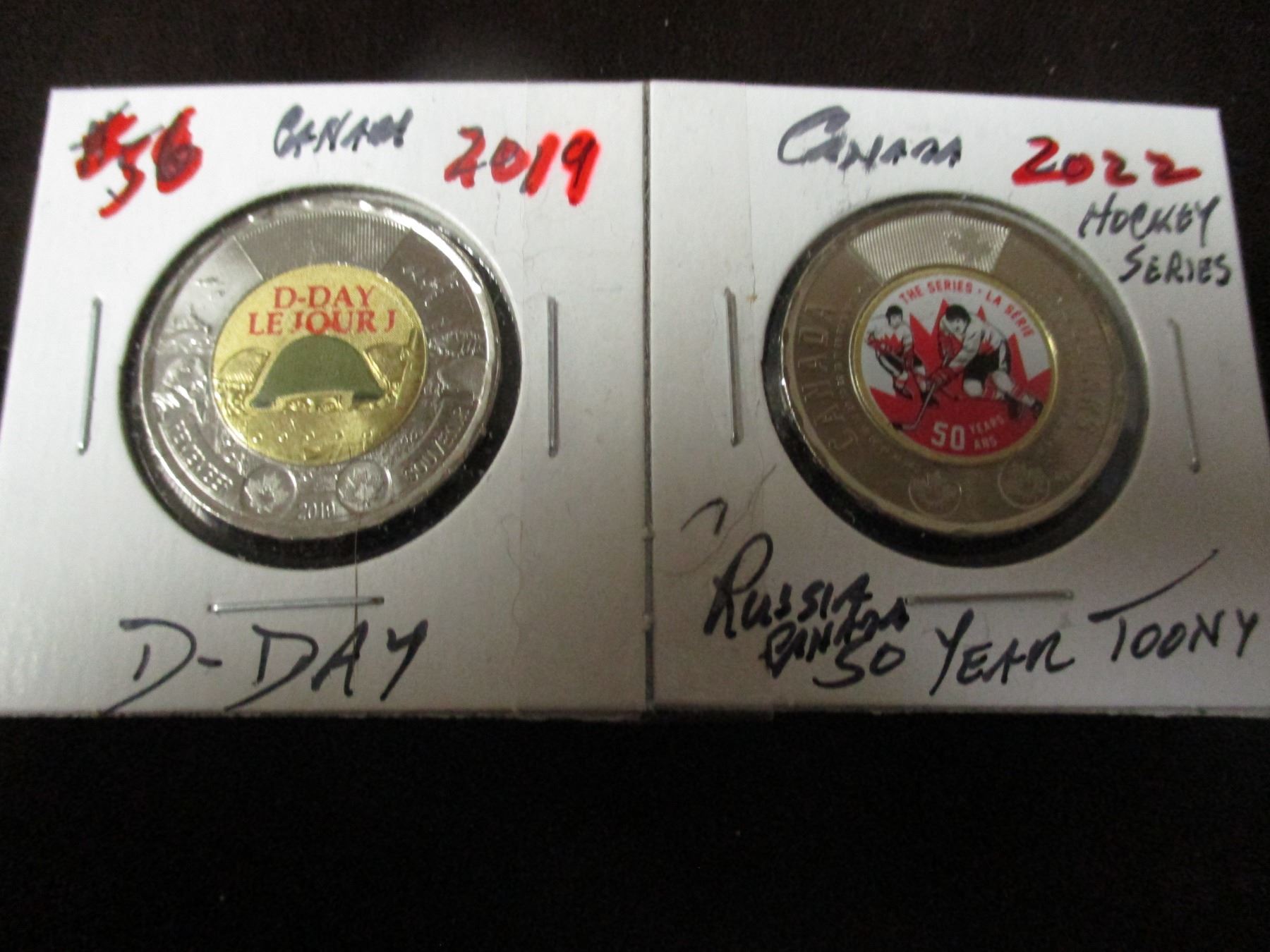 2019 D-DAY & 2022 RUSSIA/CANADA 50 YEAR ANNIVERSARY TOONIE SET
