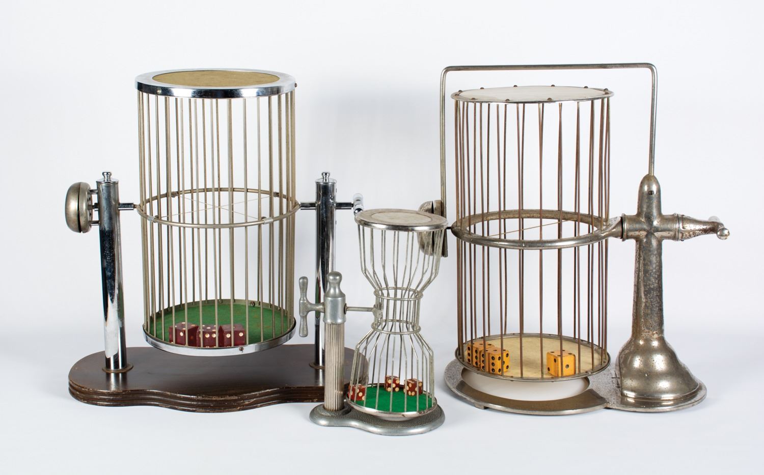 Lot of 3 Vintage "Chuck-a-Luck" Dice Cages