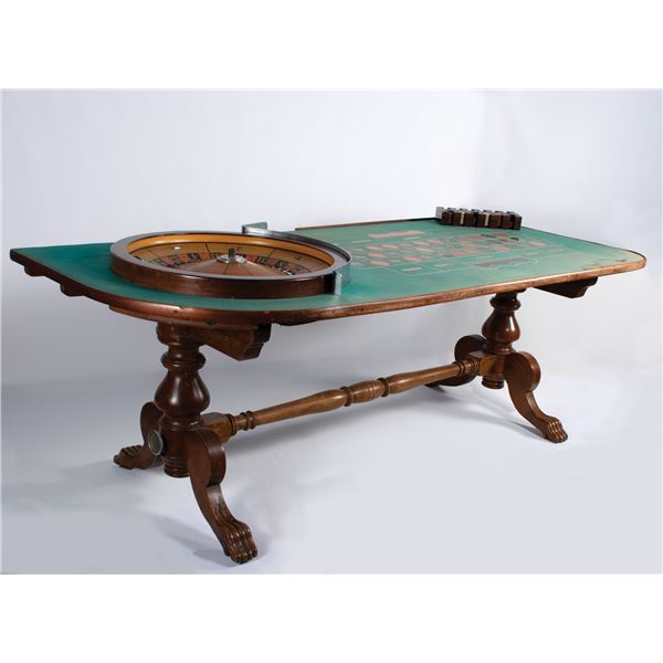 Antique Roulette Table and Wheel