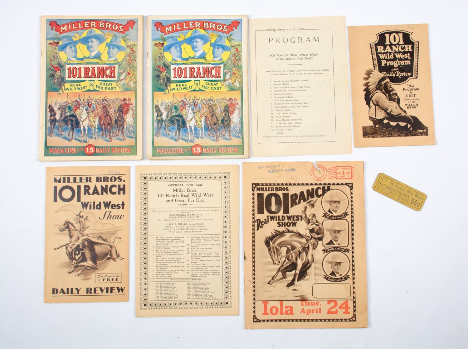Collection of Miller Bros 101 Ranch Memorabilia