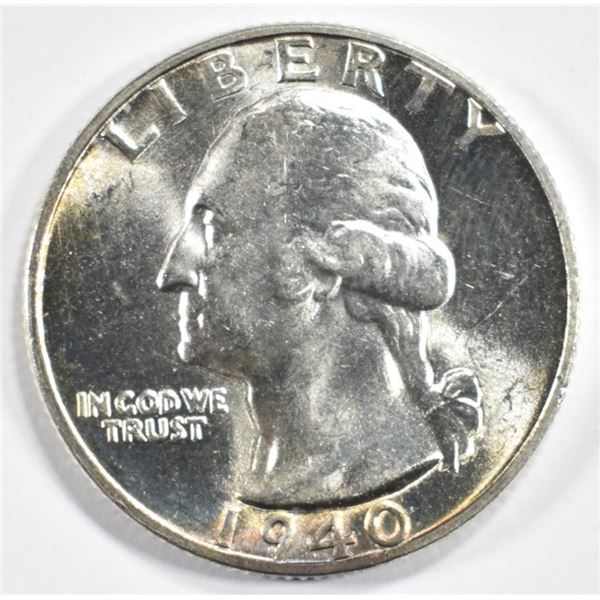 1940-D WASHINGTON QUARTER CH BU
