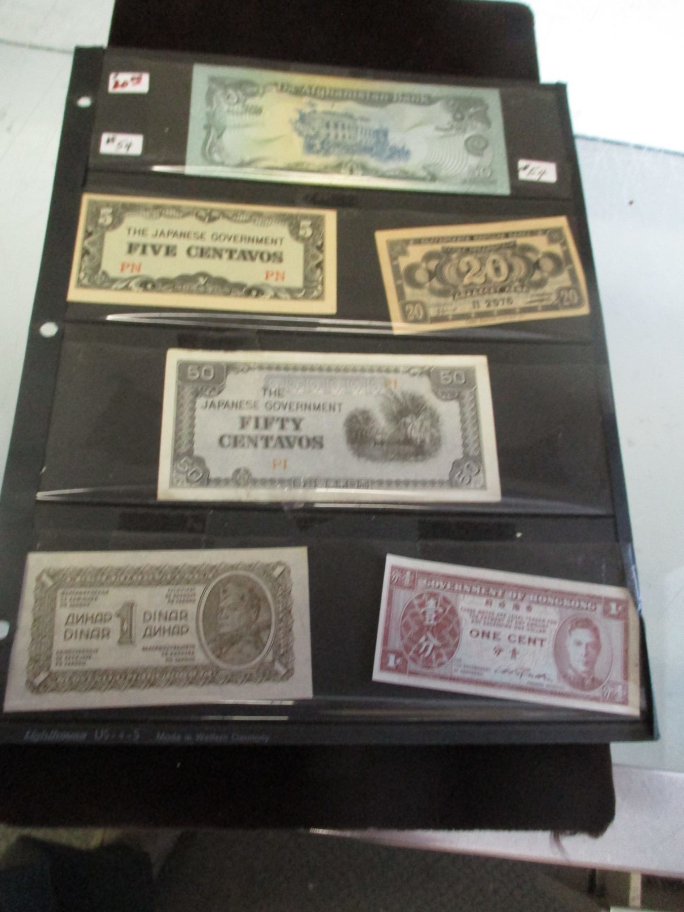 STOCK SHEET OF COLLECTIBLE WORLD CURRENCY BANK NOTES