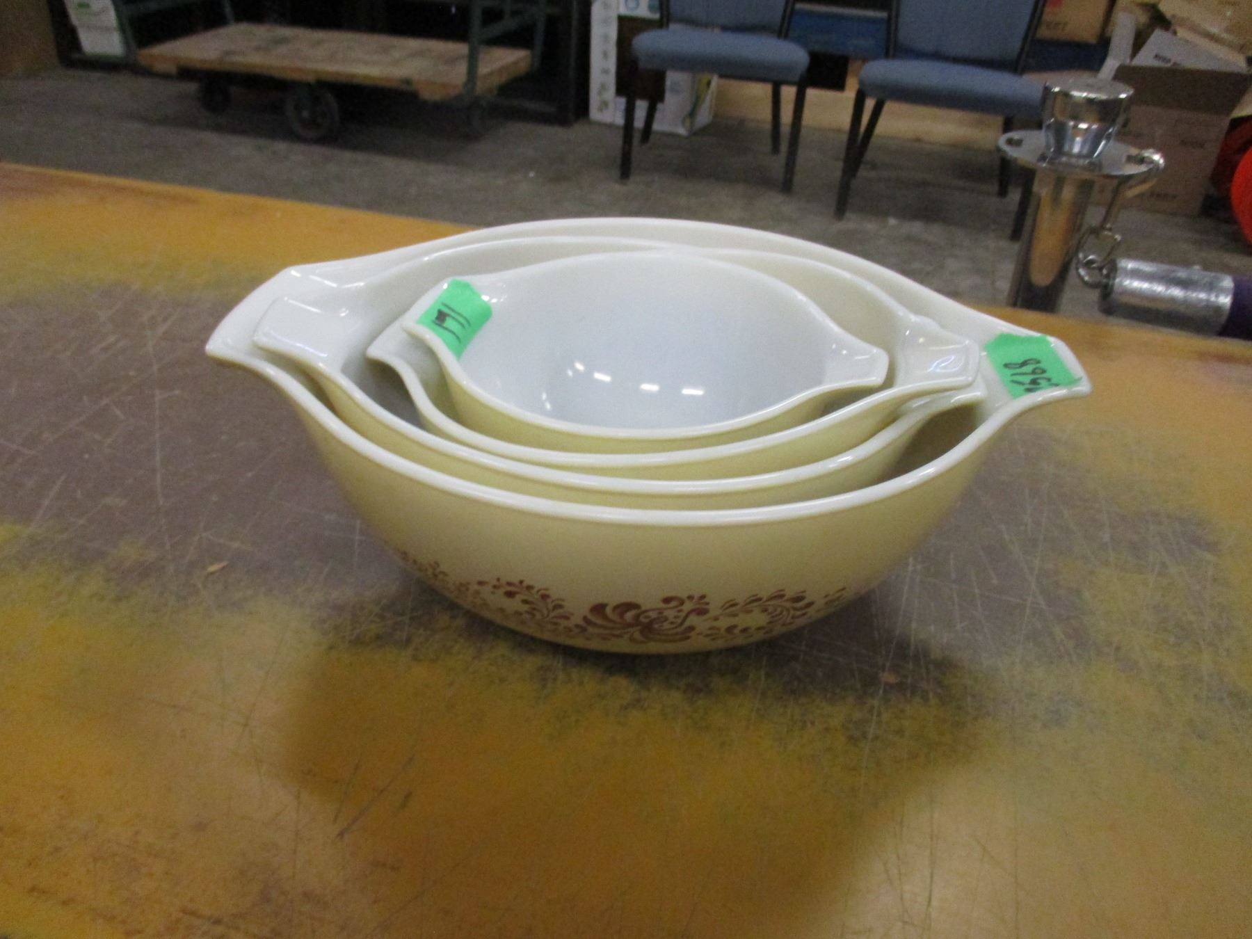 SET OF 4 PYREX BOWLS