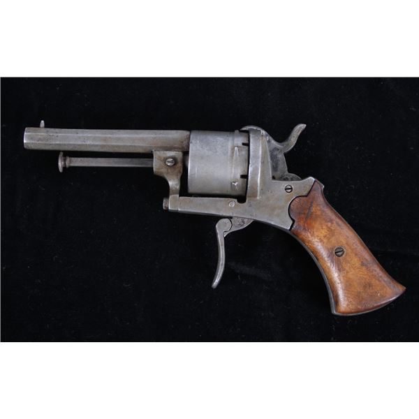 19th C. Belgian Folding Trigger Pinfire Revolver