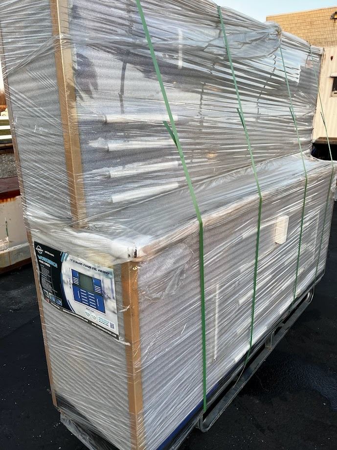 New Commerical Blue Steelman 7' x 18 Drawer Work Bench