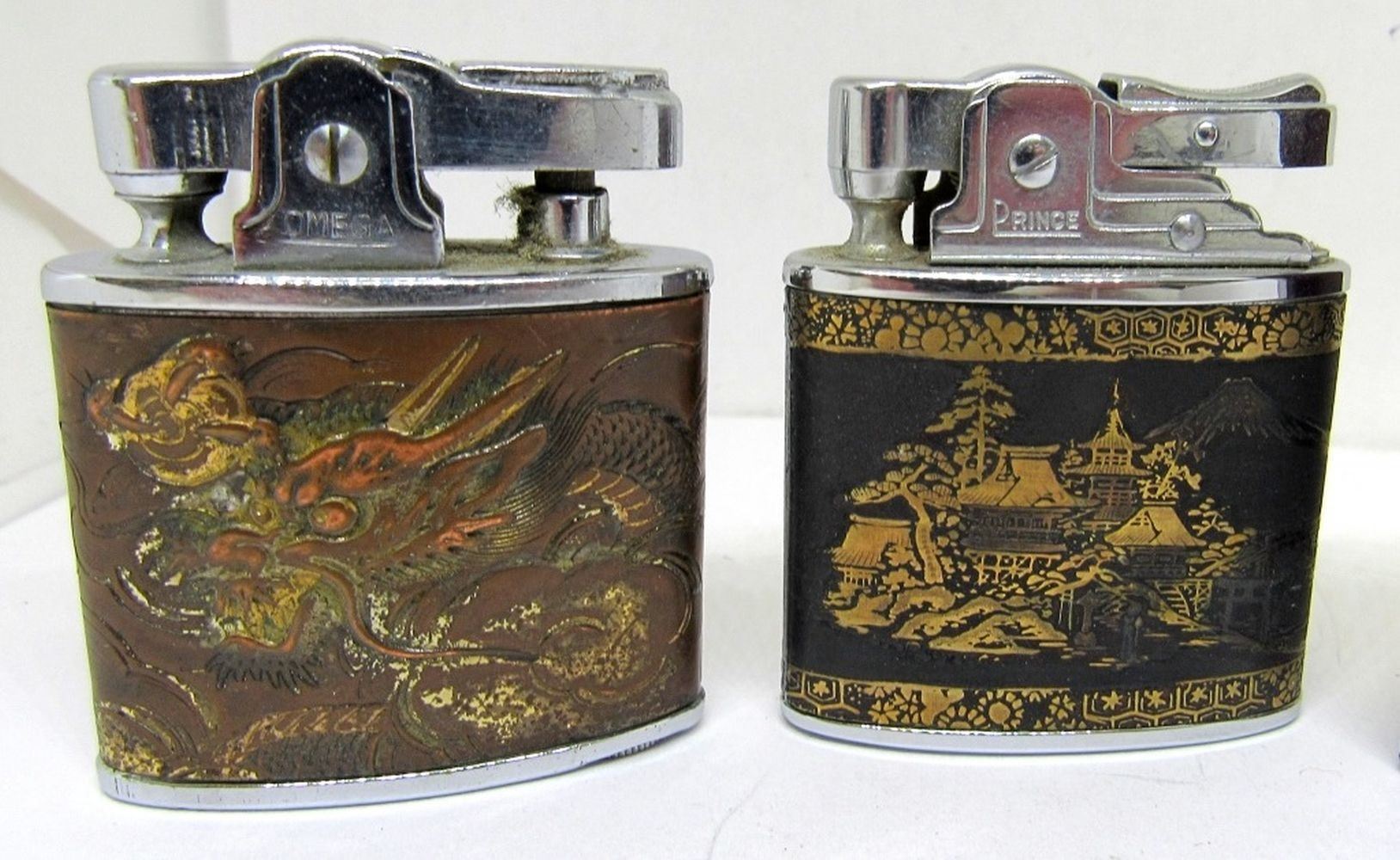 TWO JAPANESE STYLE ART LIGHTERS