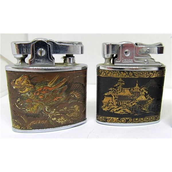 TWO JAPANESE STYLE ART LIGHTERS