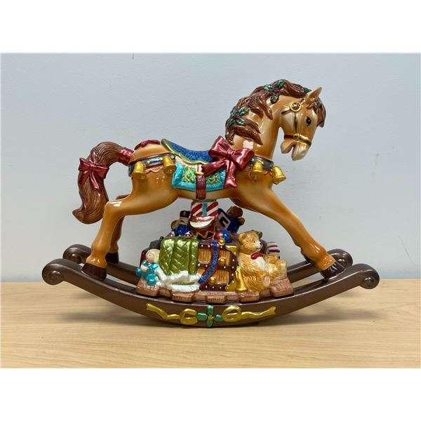 Decorative Wind up Musical Rocking Horse - larger piece at about 17"W ...