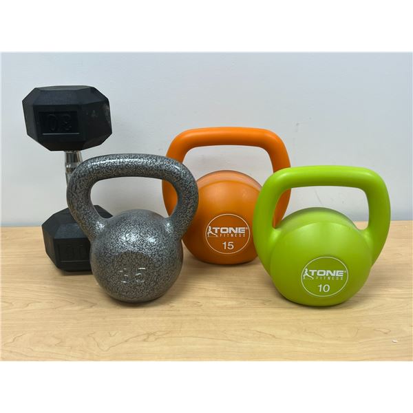 Various Exercise / Work out Weights Dumbbells 10/15/30/35 LBS (90 LBS ...