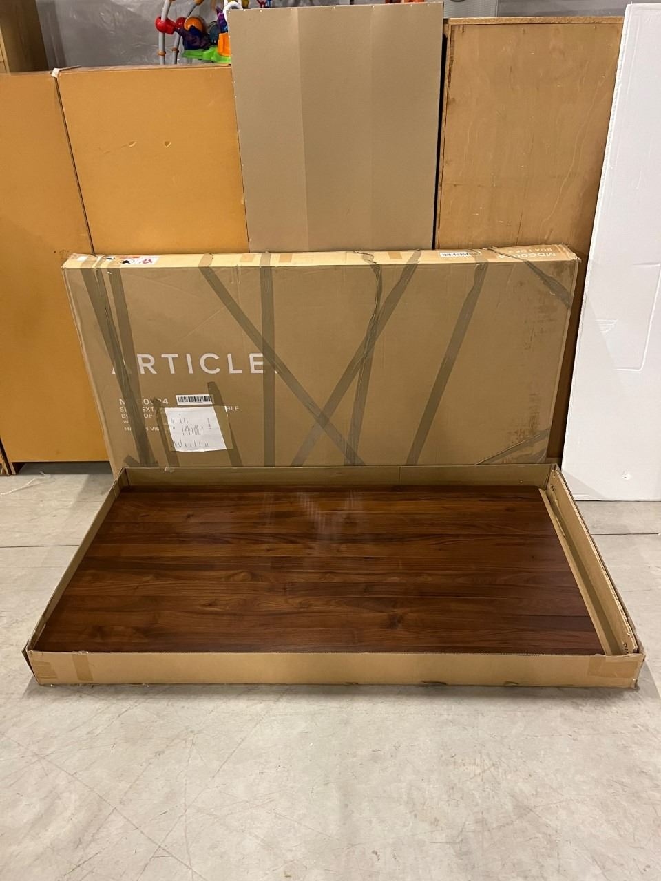 Article Seno Walnut Extendable Dining Table - Looks new In box
