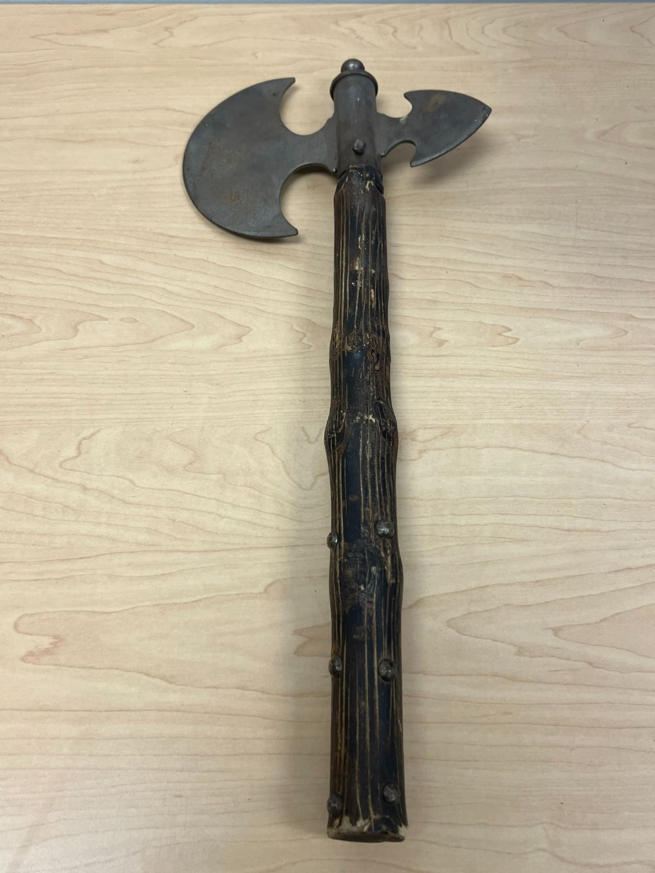 Decorative Medieval Style Metal & Wood Battle Axe / Hatchet (approx: 20 ...