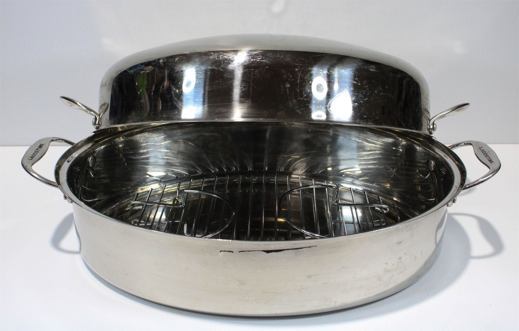 ESTATE LAGOSTINA STAINLESS STEEL ROASTING PAN W/LID