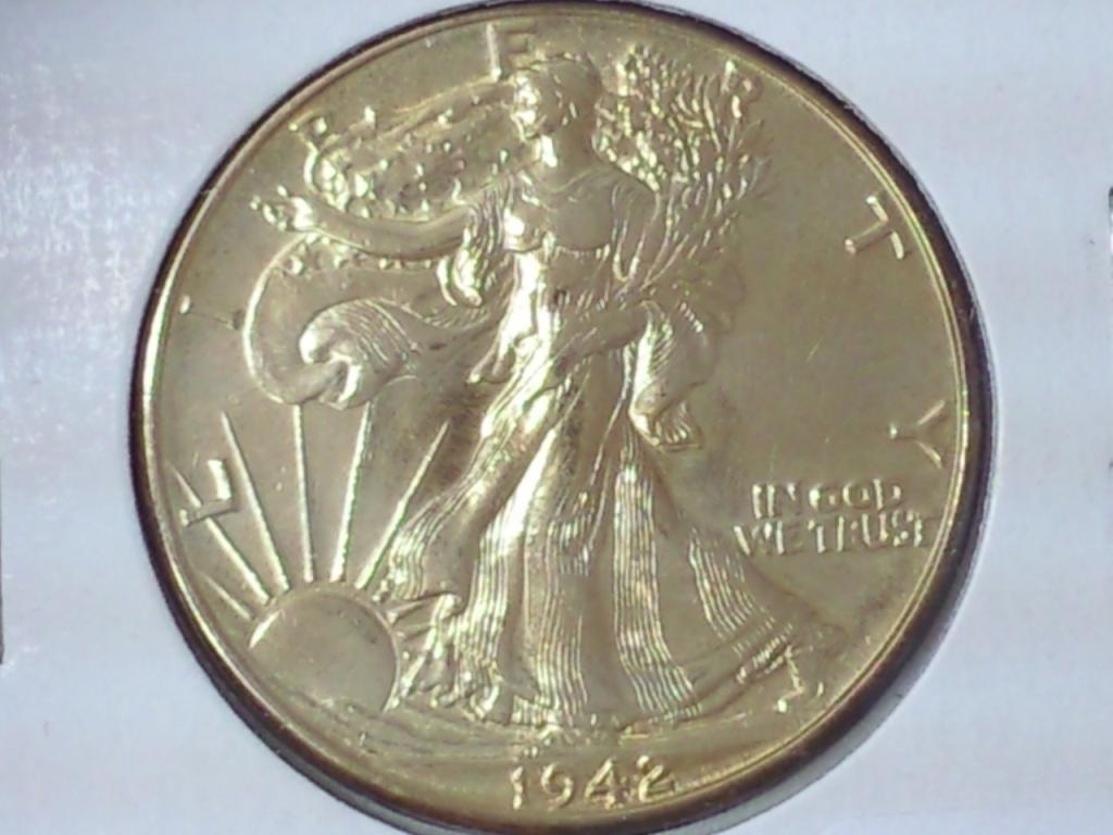 1942 Gold Plated Walking Liberty Half Dollar