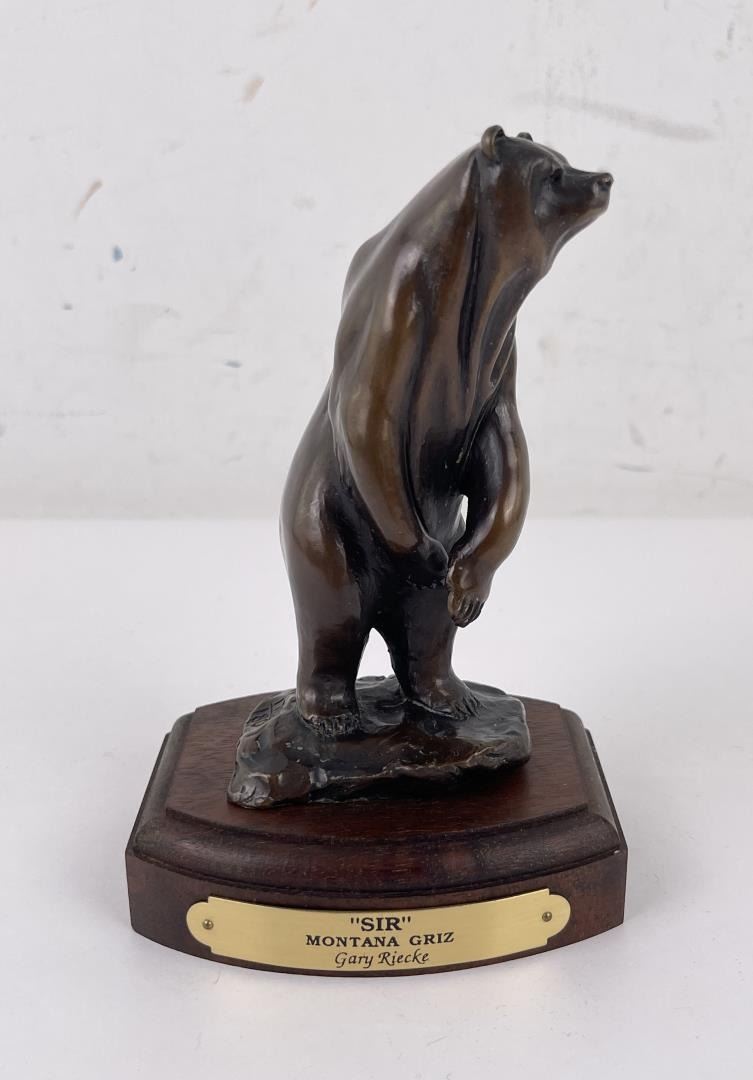 Gary Riecke Sir Montana Griz Grizzly Bear Bronze