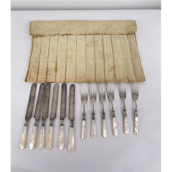 Victorian Mother of Pearl Handle Flatware
