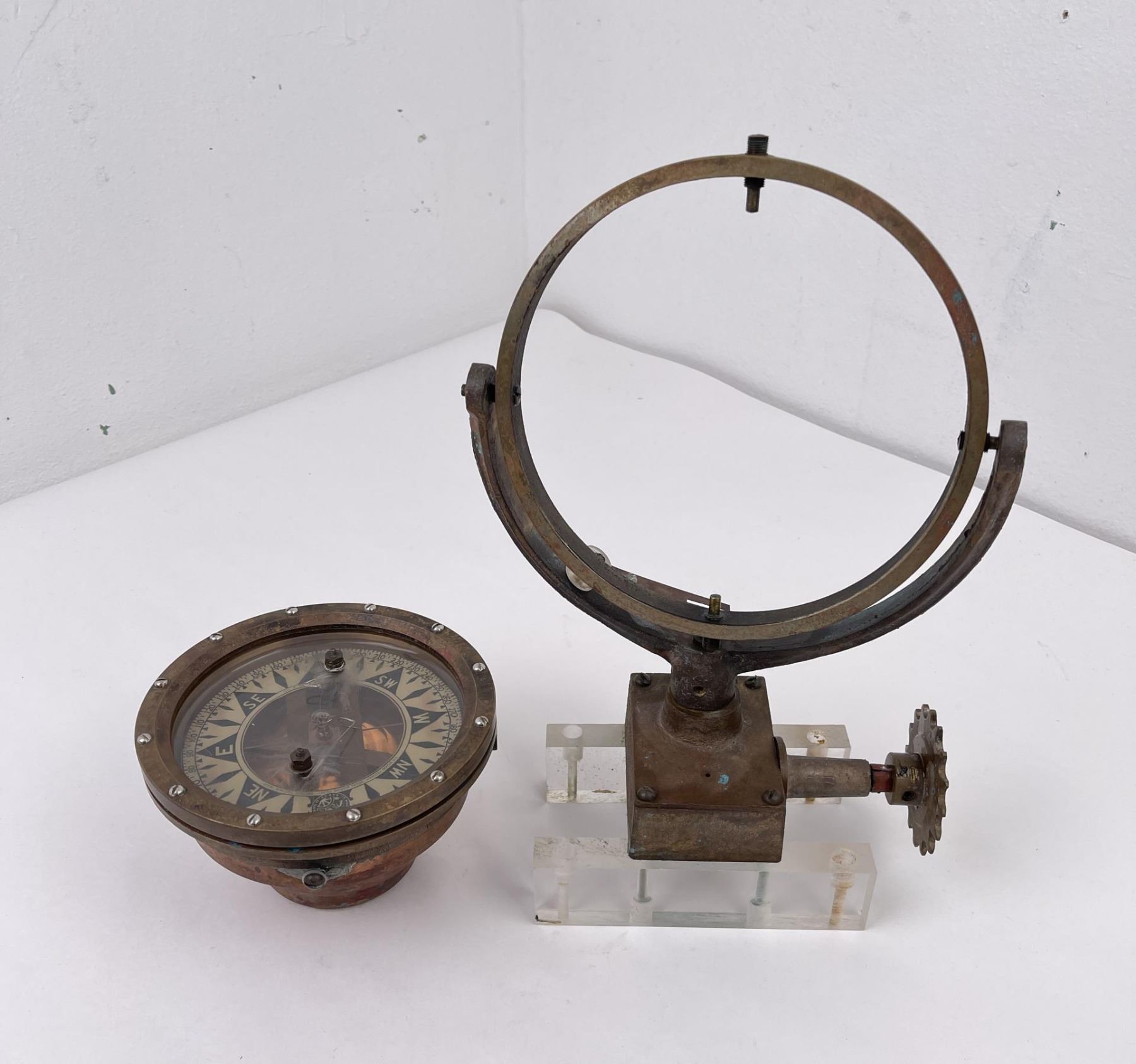 Wood Freeman Metal Marine Pilot Compass