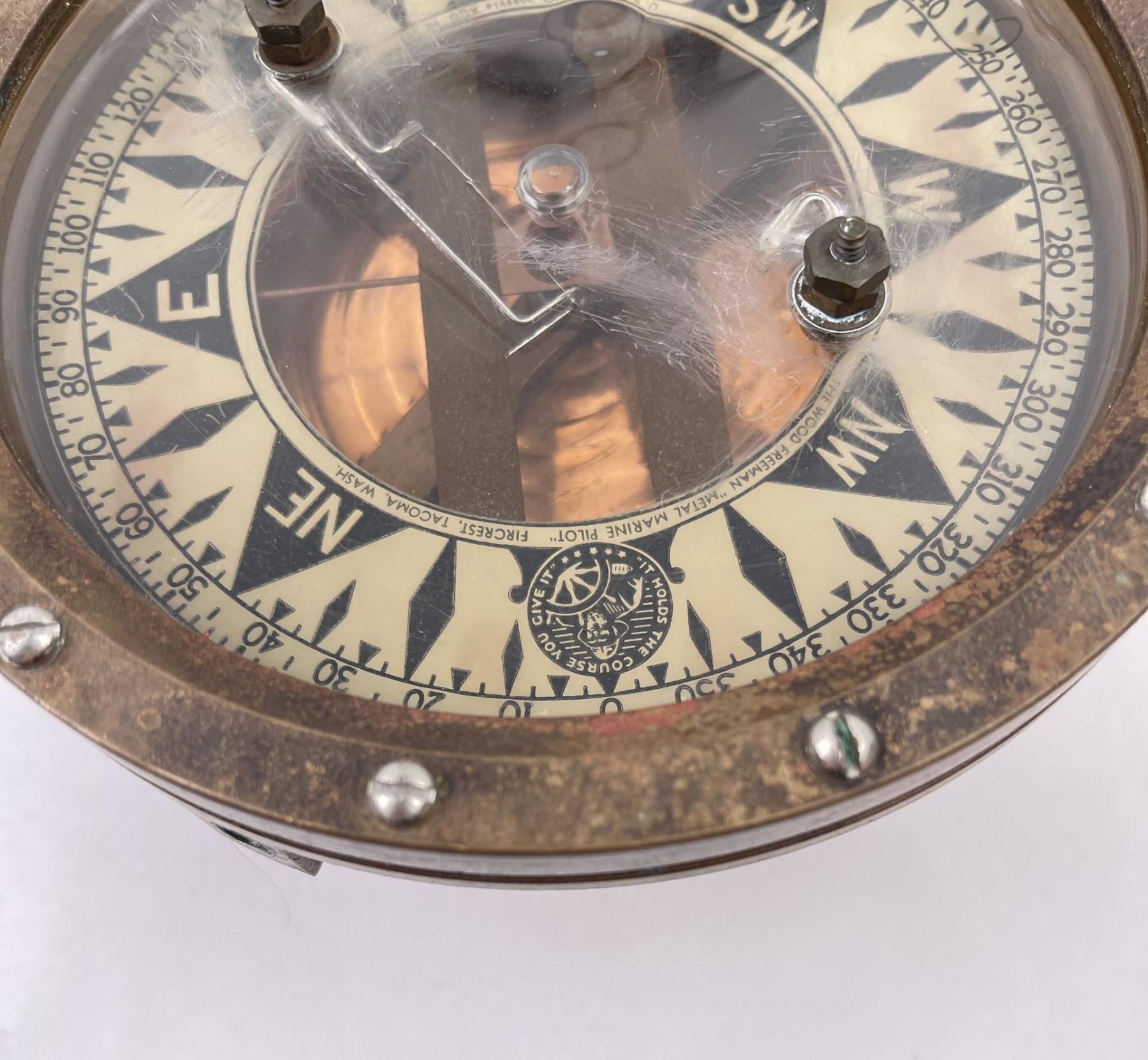 Wood Freeman Metal Marine Pilot Compass