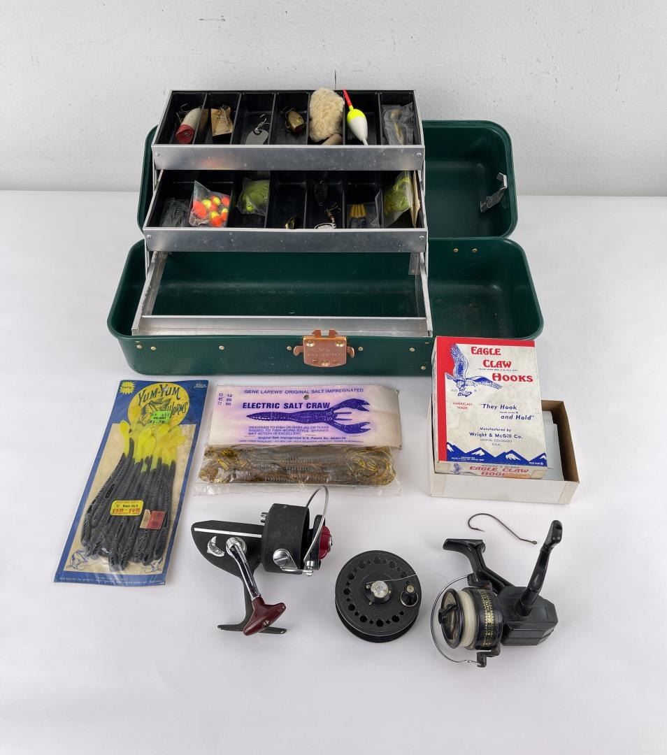 Antique Fishing Tackle Box w/ Lures