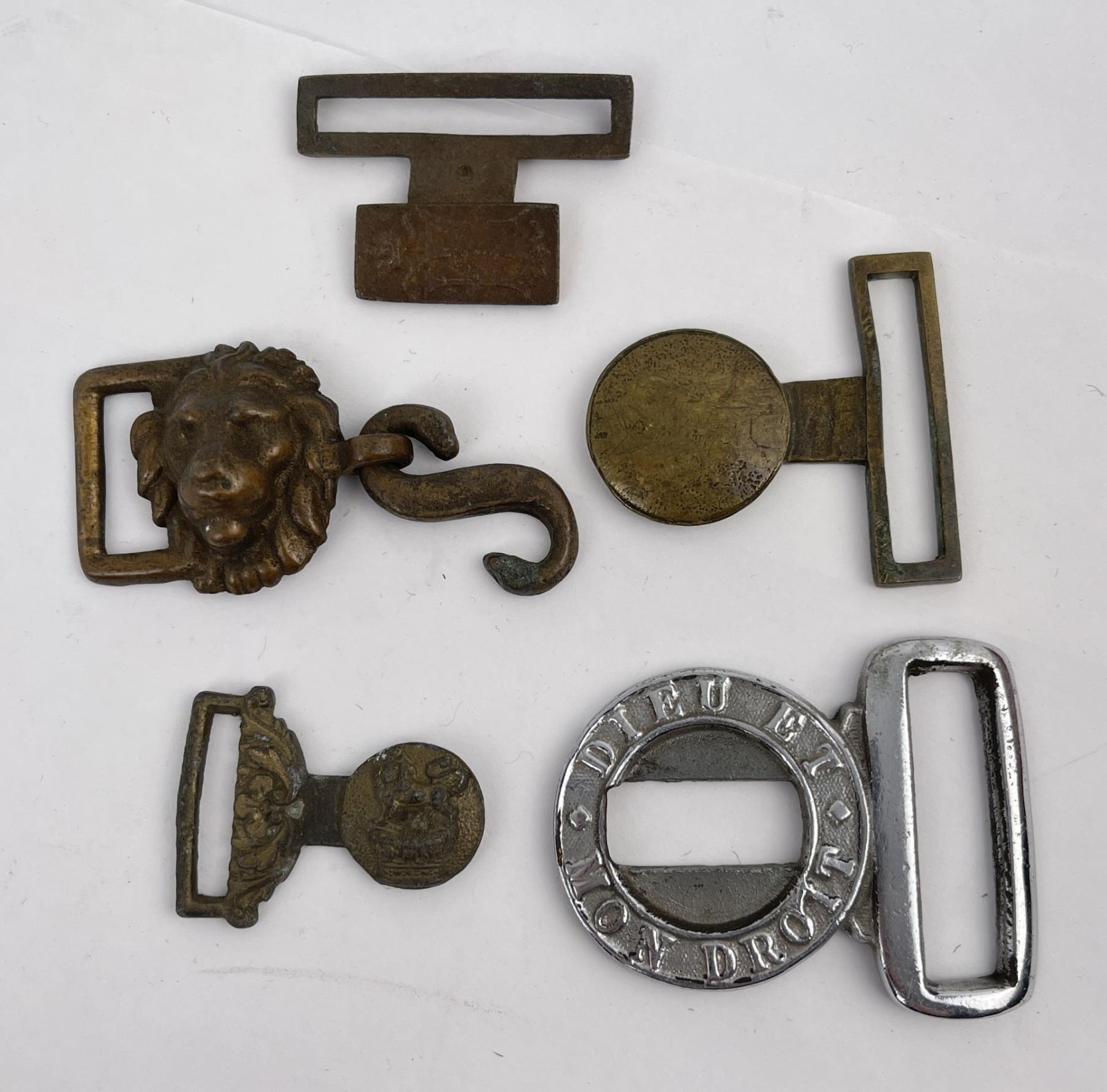 Assorted Colonial British Belt Buckle Parts