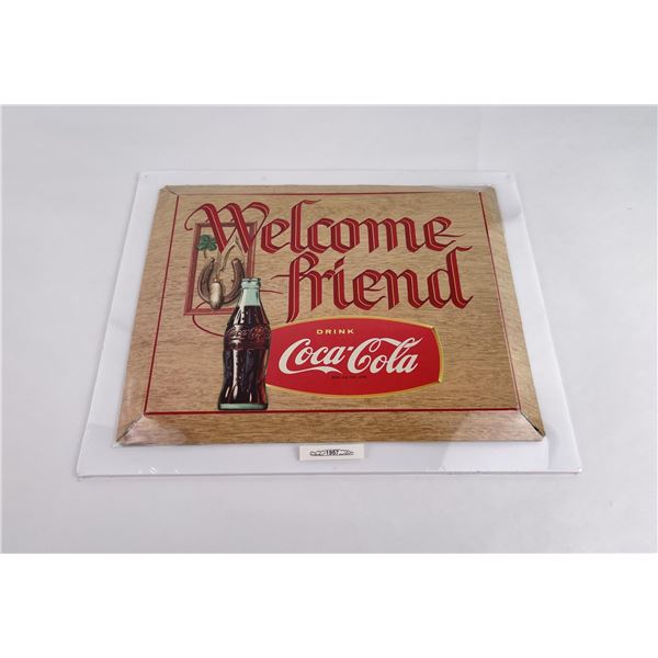 1957 Coca Cola Welcome Friend Sign