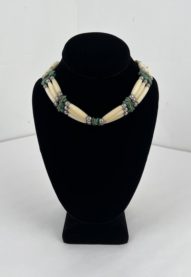 Native American Indian Bone Choker Necklace