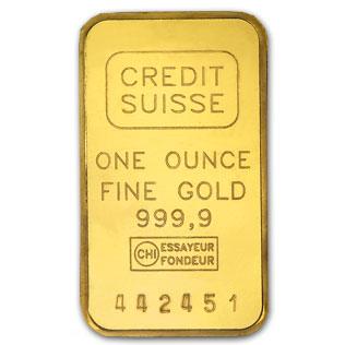 (1 oz) .9999+ Fine Gold Bar/Credit Suisse/ Pamp