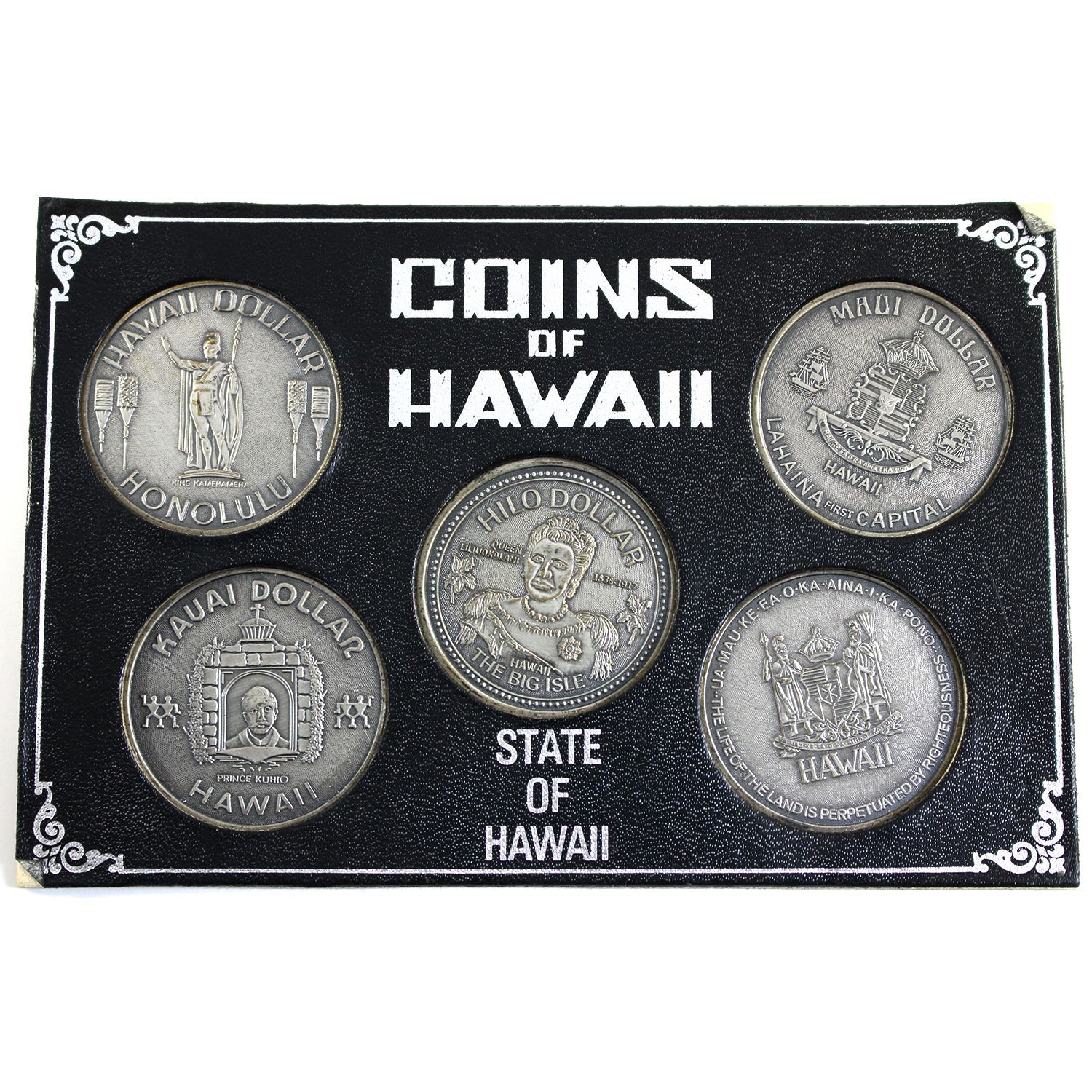 USA-Hawaii 1970s 5-piece Set of Assorted Hawaii Dollars in Card