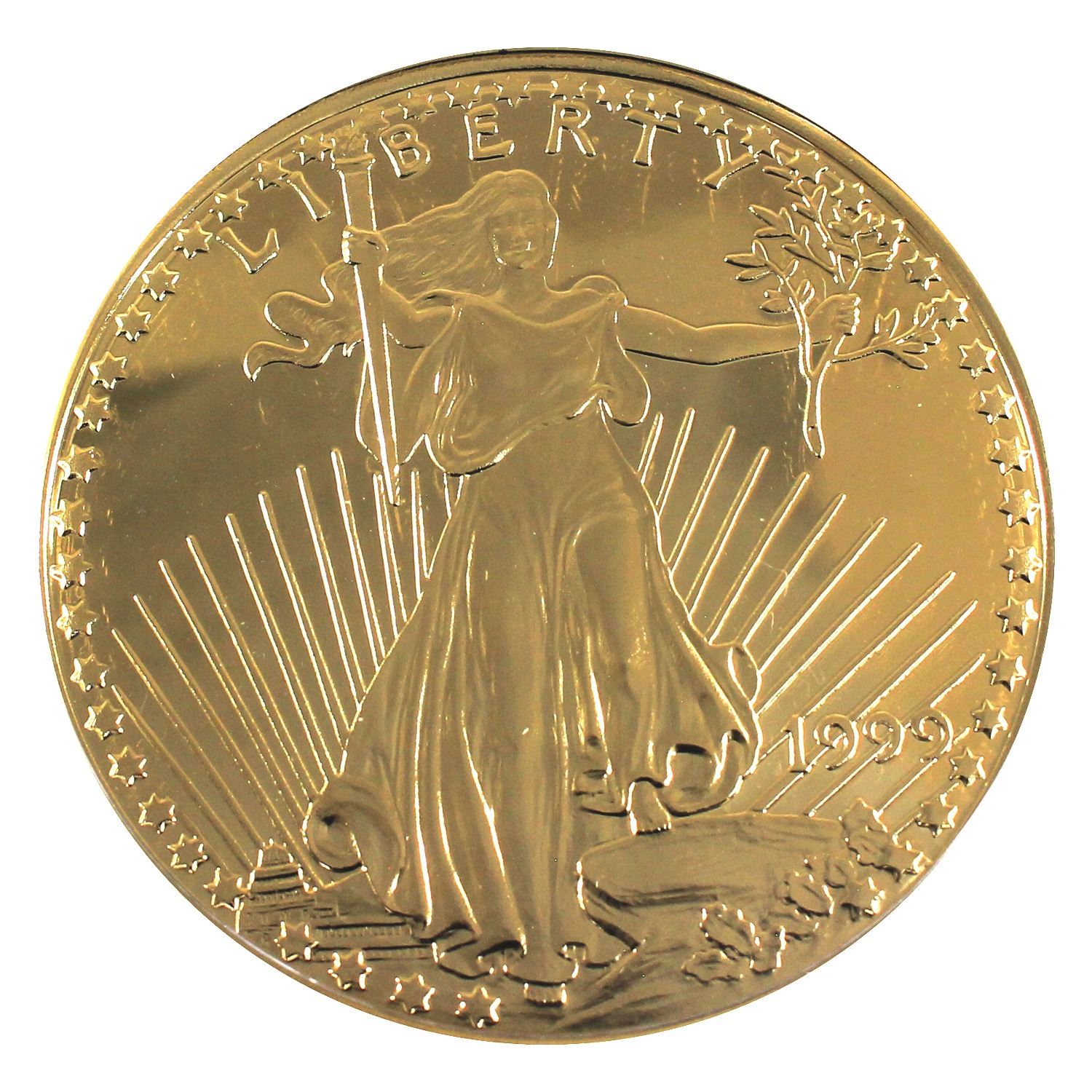 1999 The Washington Mint-Giant Quarter Pound "Golden Eagle", 4oz Fine ...