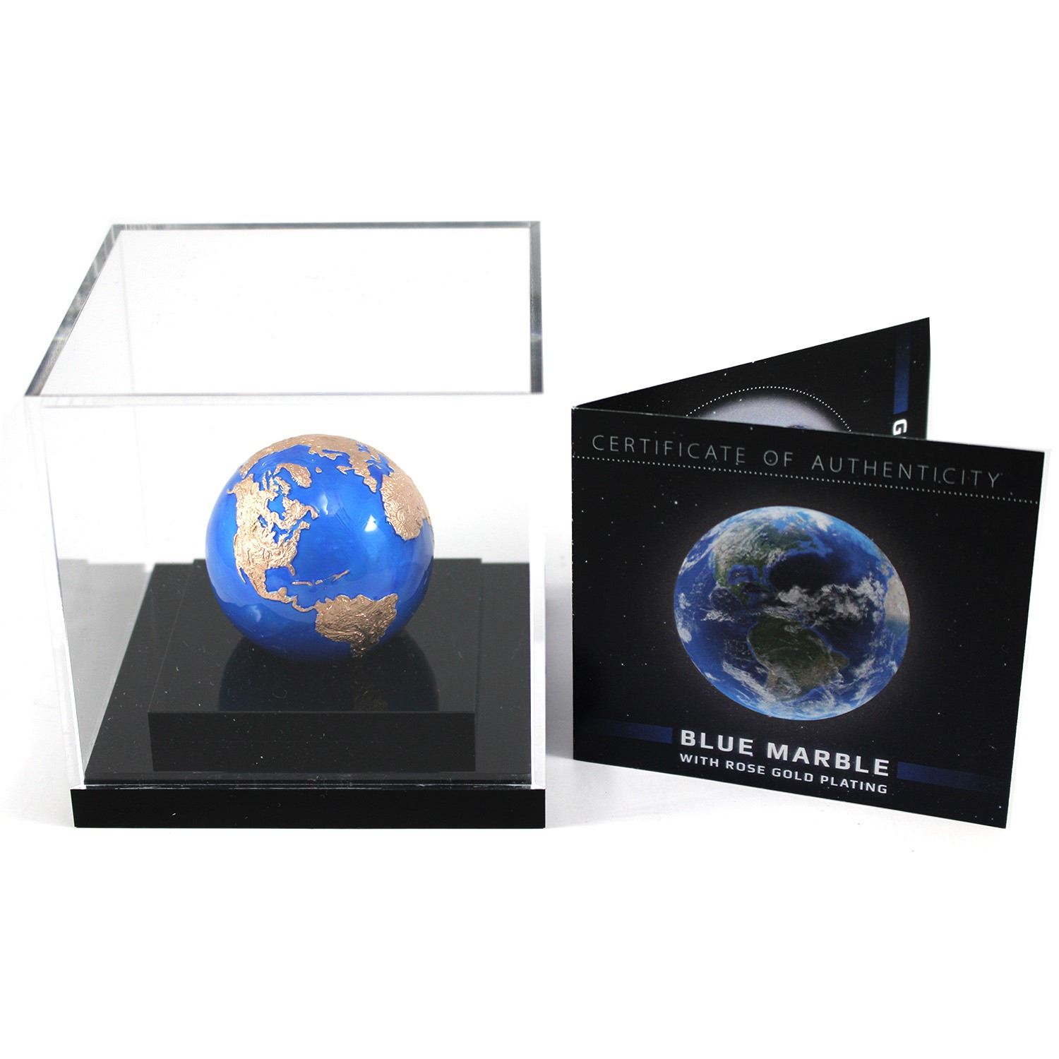 Barbados Silver 2021 $5 Blue Marble Fine Silver w/ Rose Gold Plating ...