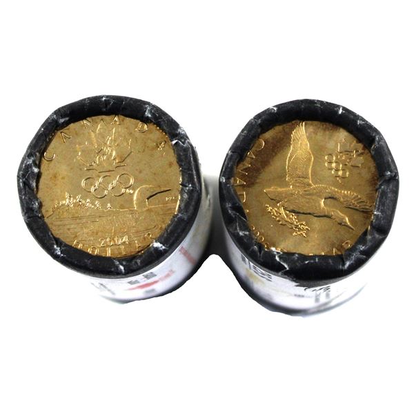Canada 2004 Lucky Loonie & 2006 Lucky Loonie $1 Rolls of 25pcs. Sold As ...