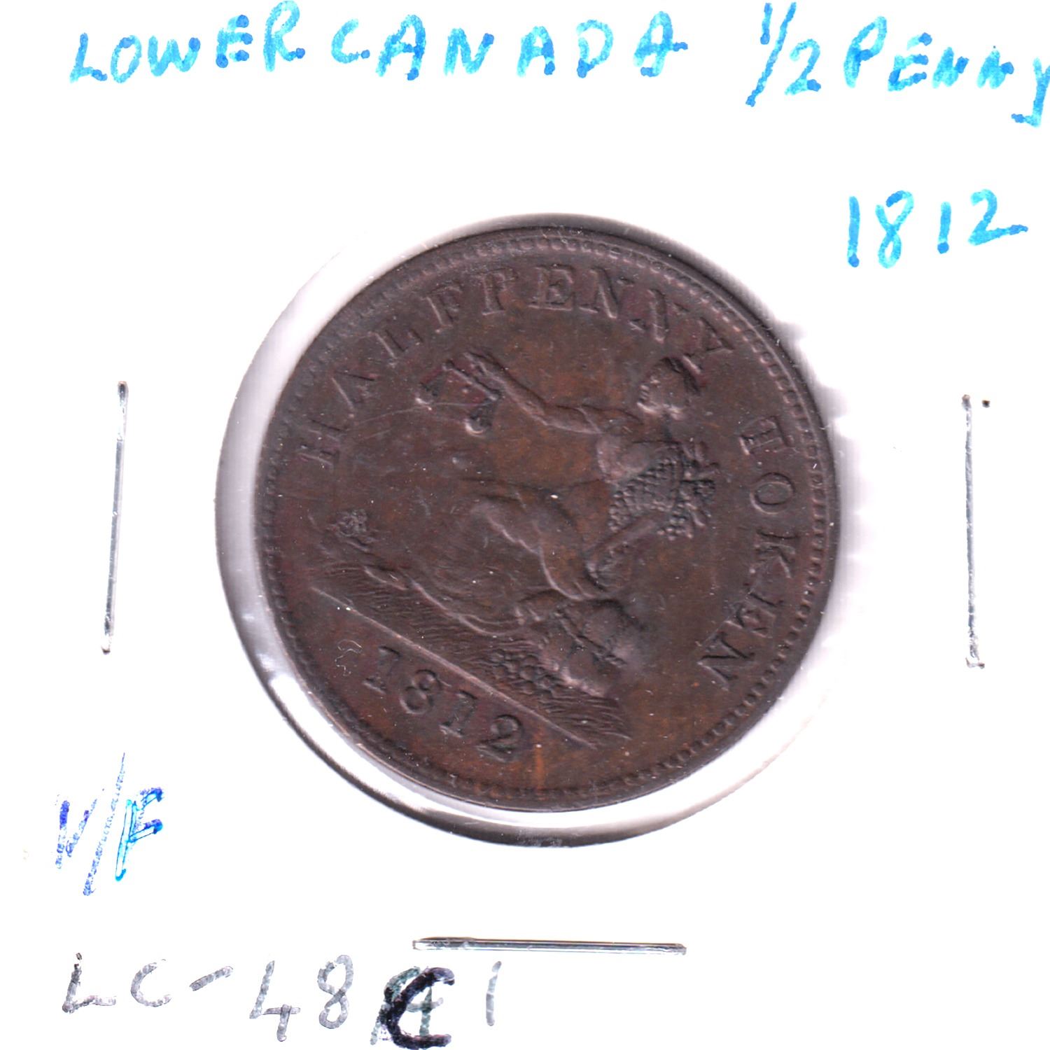 LC-48C1 1812 Lower Canada Half Penny Bank Token