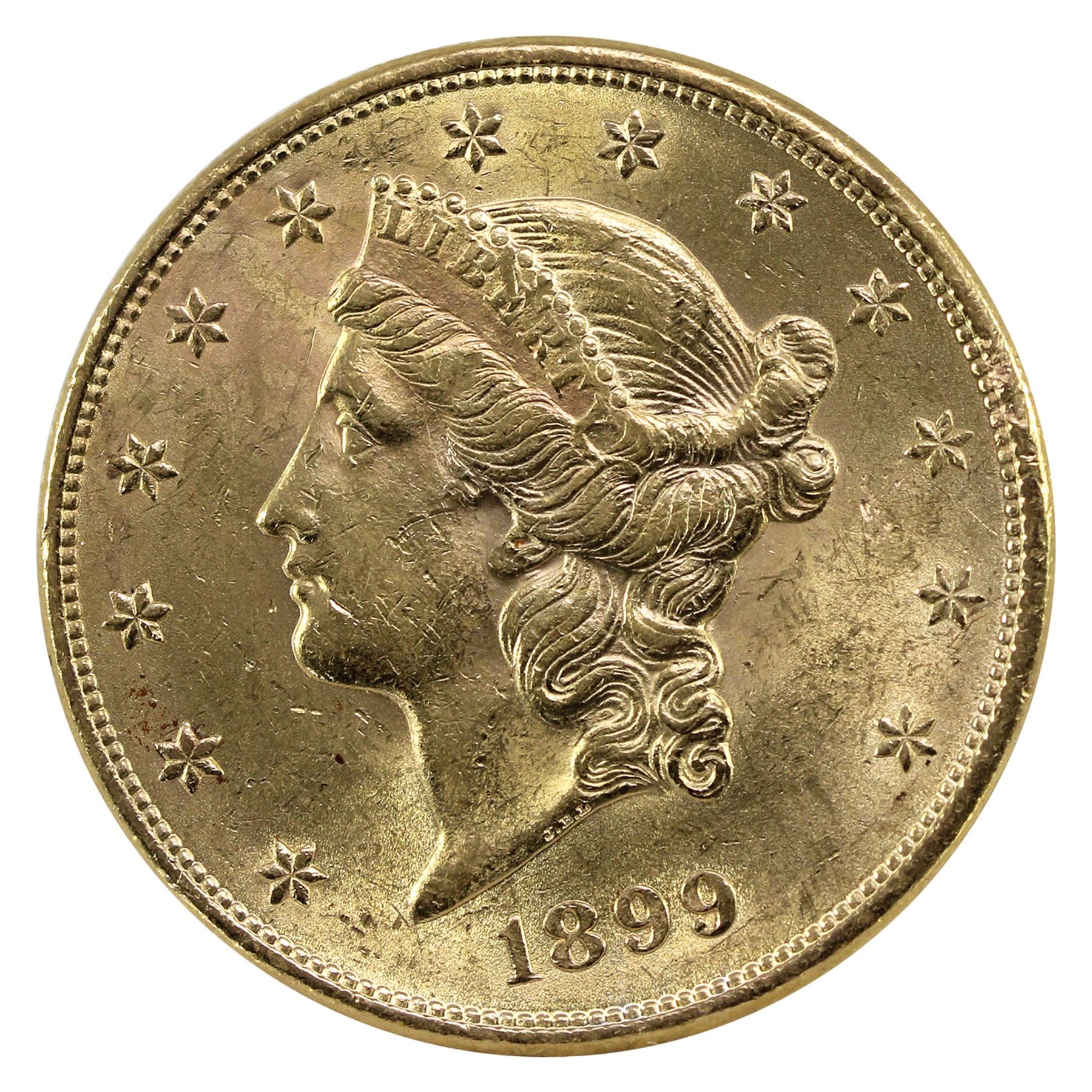USA Gold 1899 $20 Double Eagle UNC+