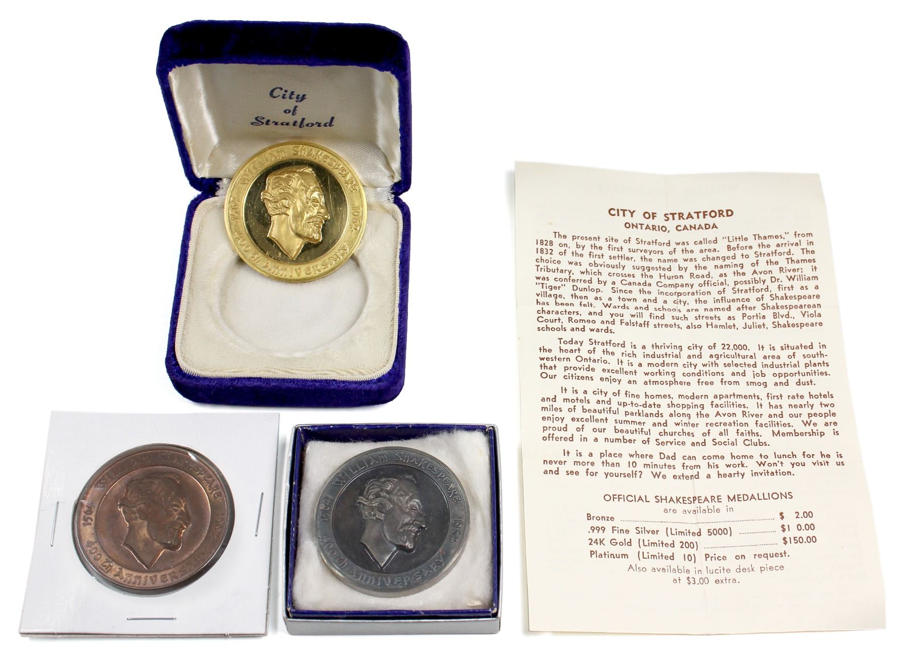 Set of 3x 1564-1964 400th Anniversary William Shakespeare Stratford ...