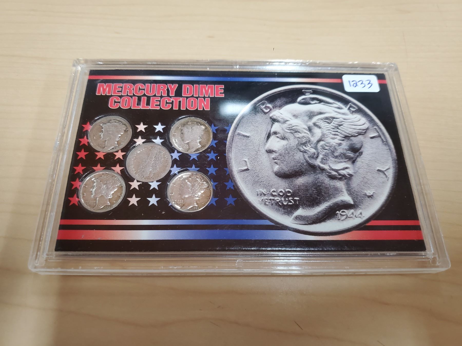 Mercury Dime Collection. 5 U.S. Mercury Dimes including 1917S. Housed ...