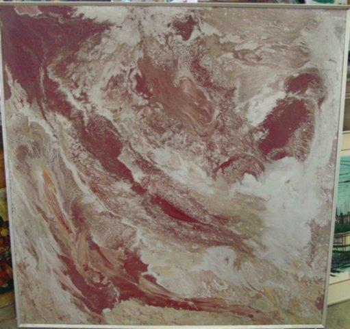 Abstract oil painting on masonite