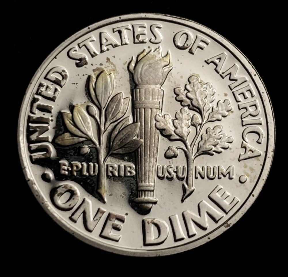 Rainbow Bullseye Tone 2004-S Proof Roosevelt Silver Dime