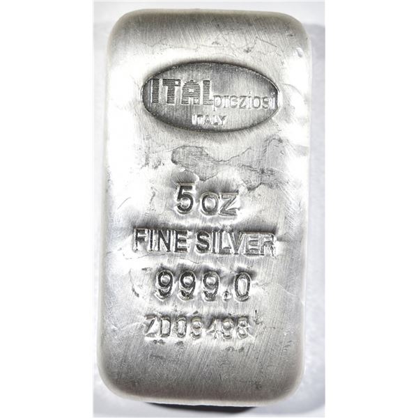 FIVE OUNCE .999 SILVER BAR