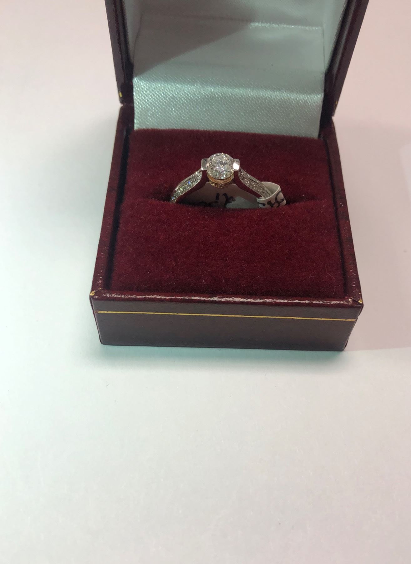 $5,000 Lady's stamped 14K CBE, cast, white gold (and rose gold halo ...