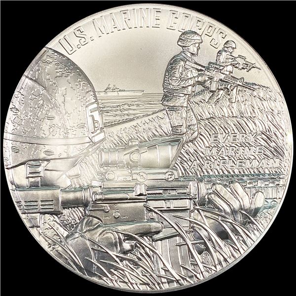 Marine Corps Silver Commem. Round SUPERB GEM BU