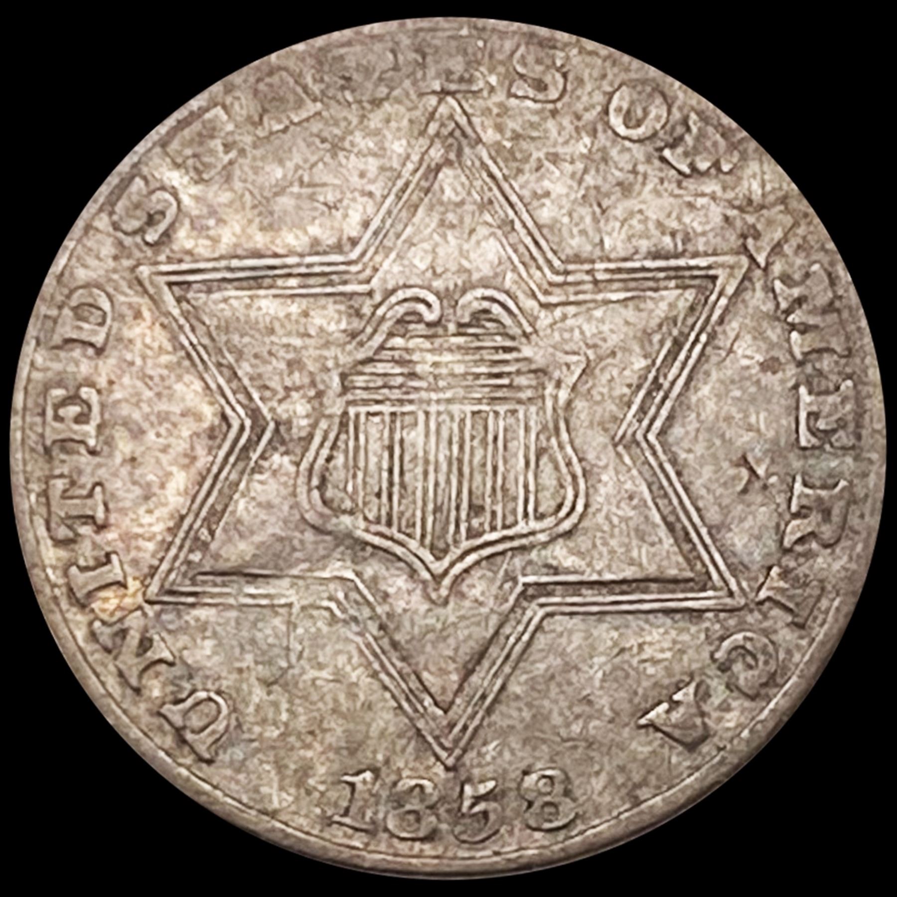1858 Silver Three Cent UNCIRCULATED