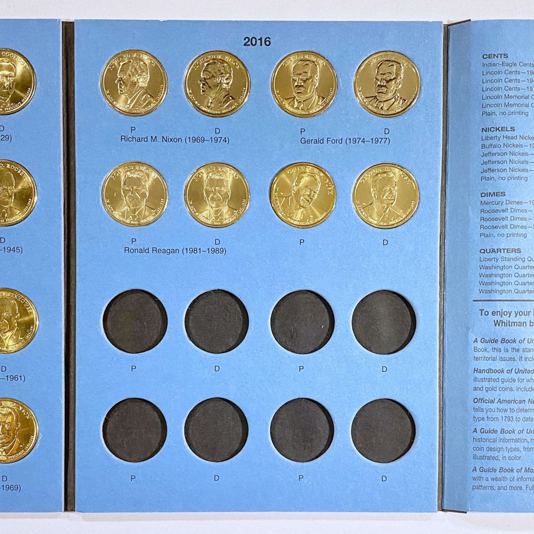 2012-2016 Presidential Dollar Book 40 Coins