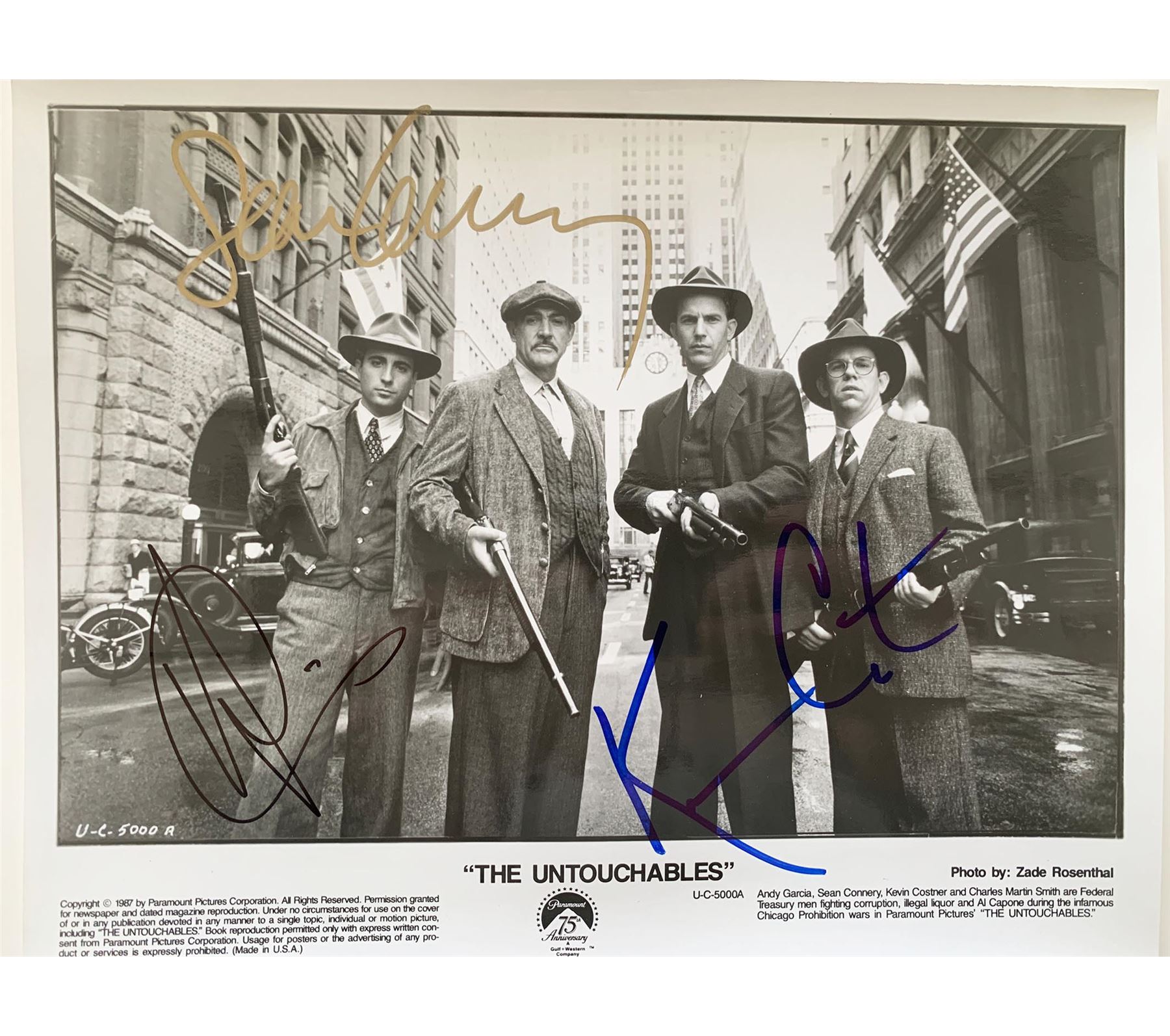 The Untouchables cast signed original 1987 vintage movie photo