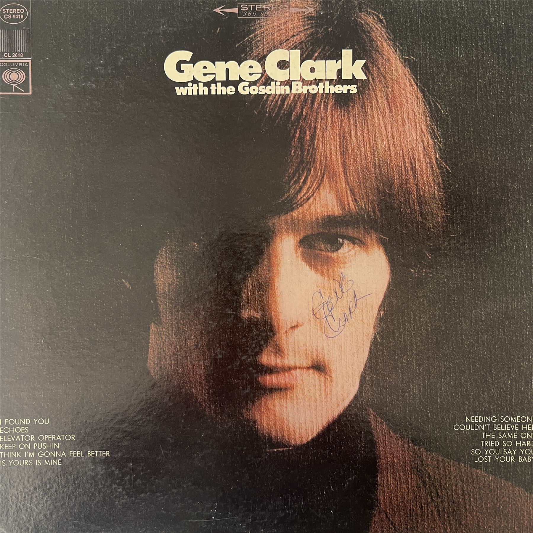 Gene Clark with the Gosdin Brothers signed album